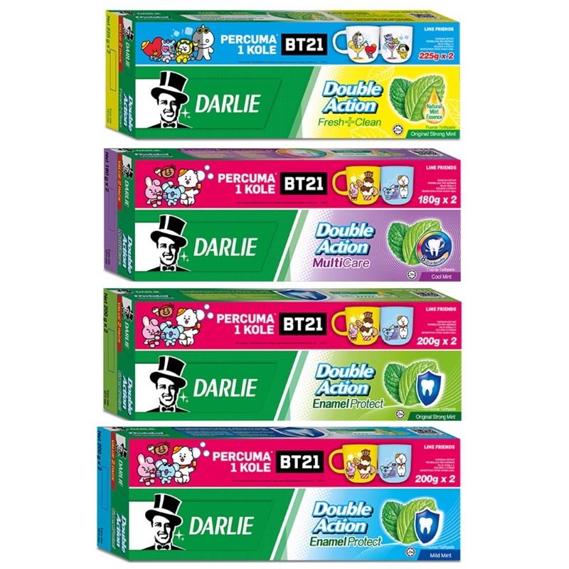 Darlie Double Action Toothpaste 2pcs (2x180g Free 1 80g) only | Shopee ...