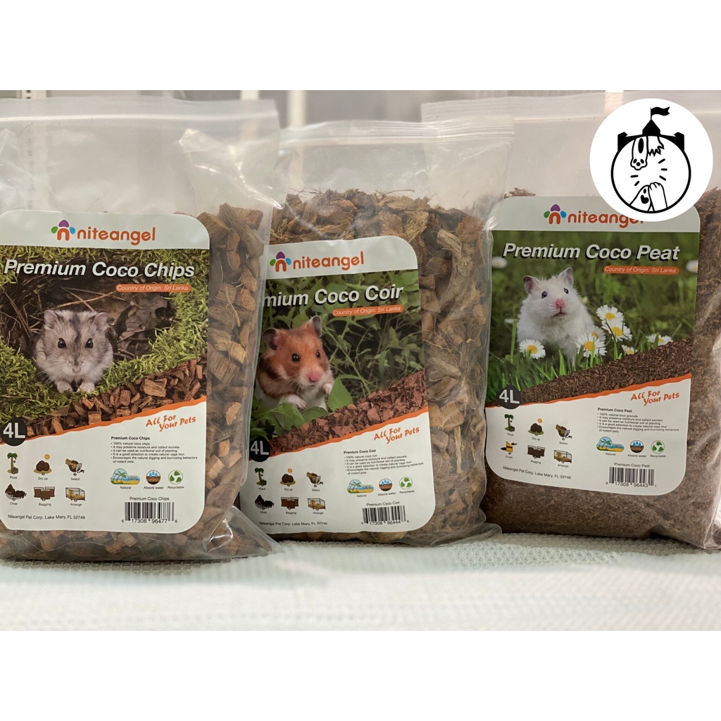 Niteangel Premium Coco Bedding Hamster Natural Burrowing/Digging ...