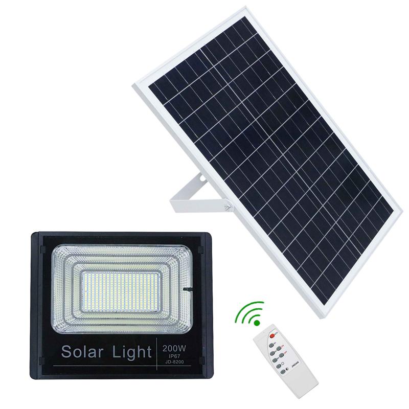 MXJ 100W / 200W / 300W SMD Solar LED Flood Light (Black) c/w Solar ...
