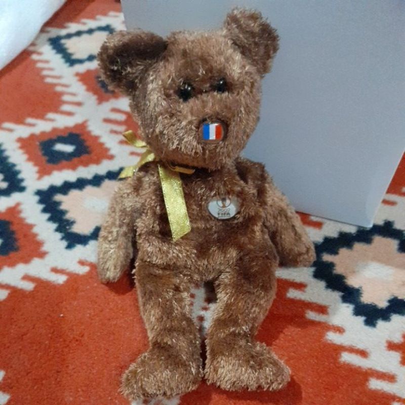 TY Beanie Baby Champion Bear 2002 FIFA World Cup France flag nose ...