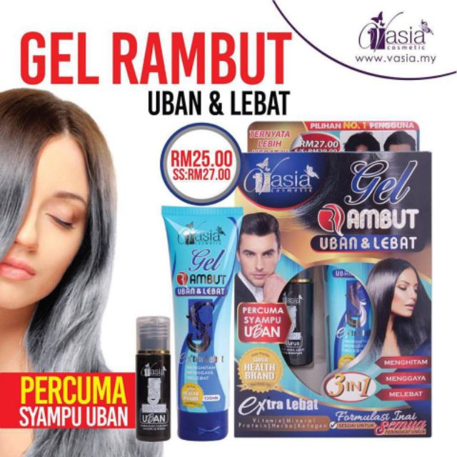 V'asia Gel Rambut Uban & Lebat FREE shampoo Uban [💯 Original HQ ...