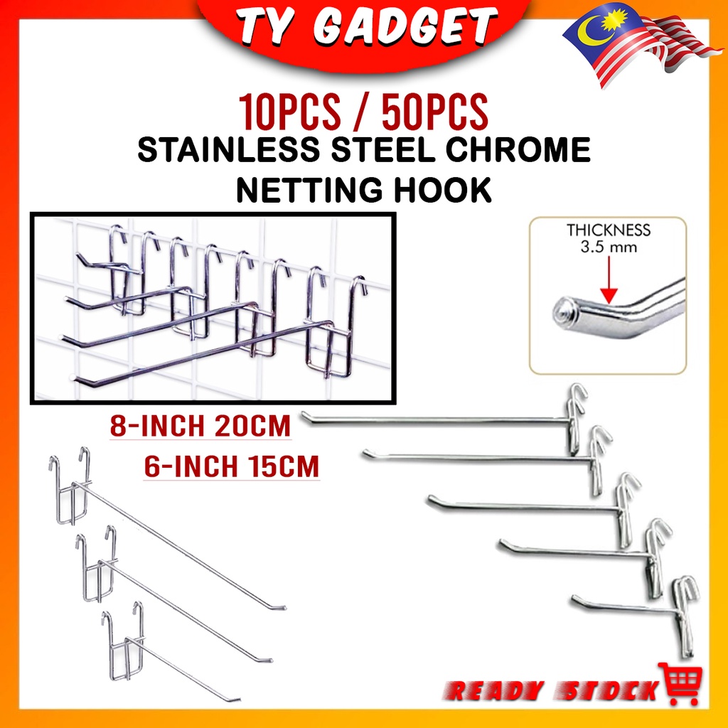 Chrome Netting Hook Grid Display Hanging Wire Bracket Grid Hook / Hook ...