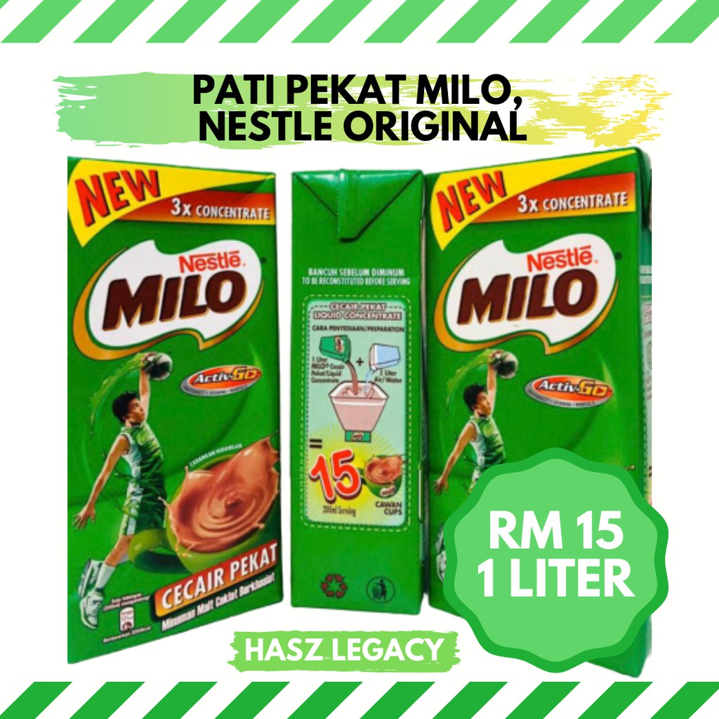 PATI MILO / MILO LIQUID CONCENTRATED / CECAIR PEKAT MILO 1 LITER ...