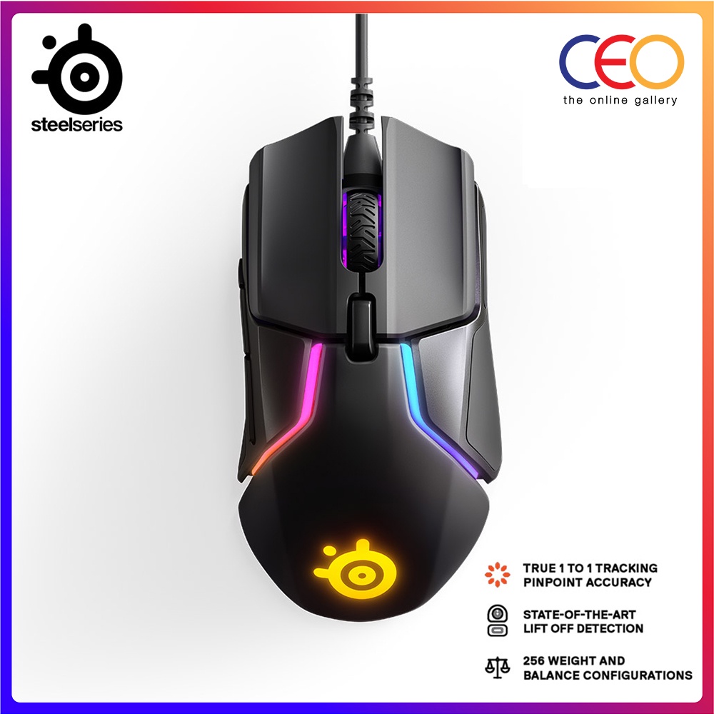 SteelSeries Rival 600 RGB Gaming Mouse TrueMove3+ Dual Sensor System ...
