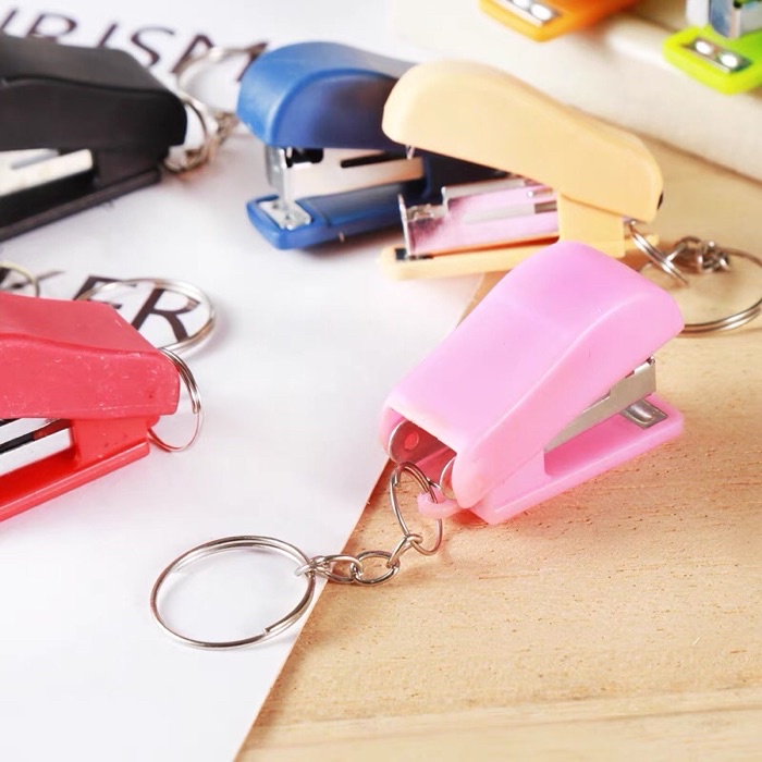 Mini Stapler Keychain Cute Cartoon Kid Hang HandBag Office Meeting Door ...