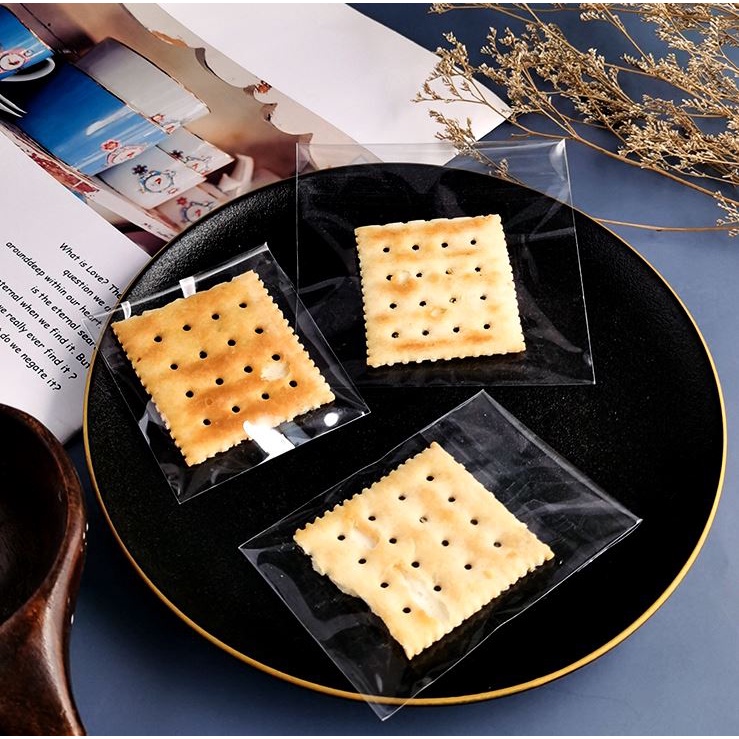 100pcs/lot 8 Size Transparent Cookie Packaging Bags Self-adhesive ...