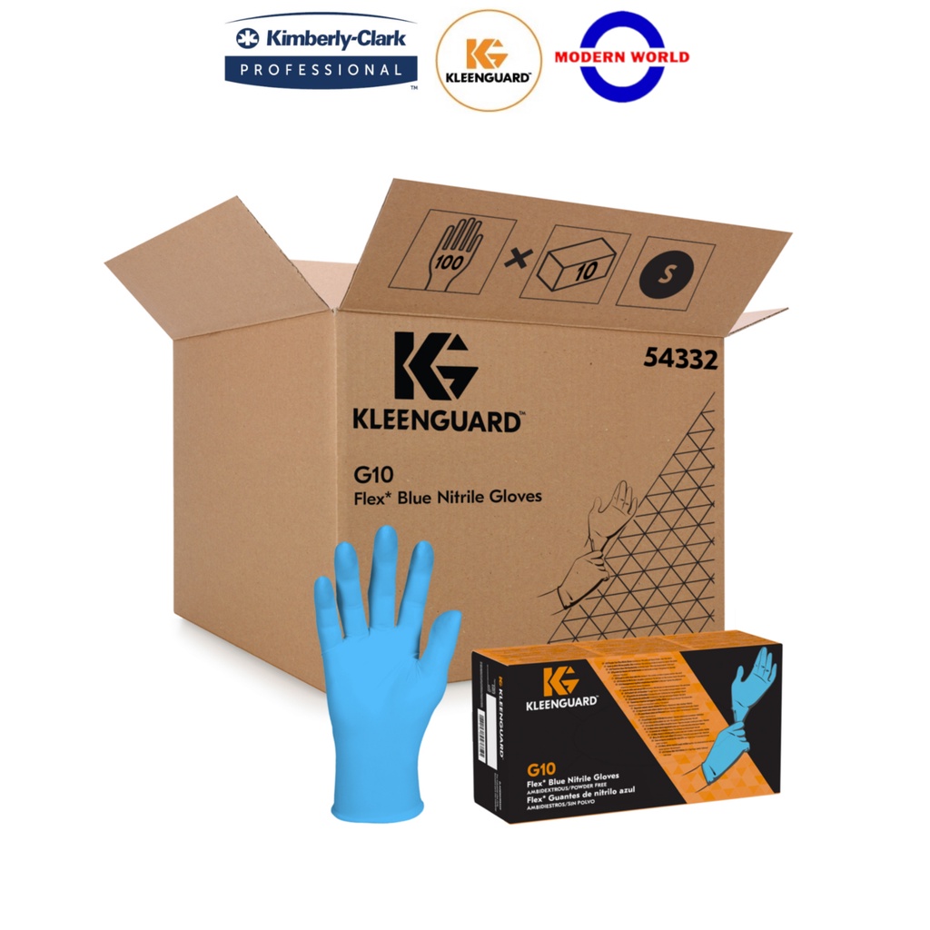 KLEENGUARD™ G10 Flex Blue Nitrile Gloves (10 boxes x 100pcs) 54332-34 ...