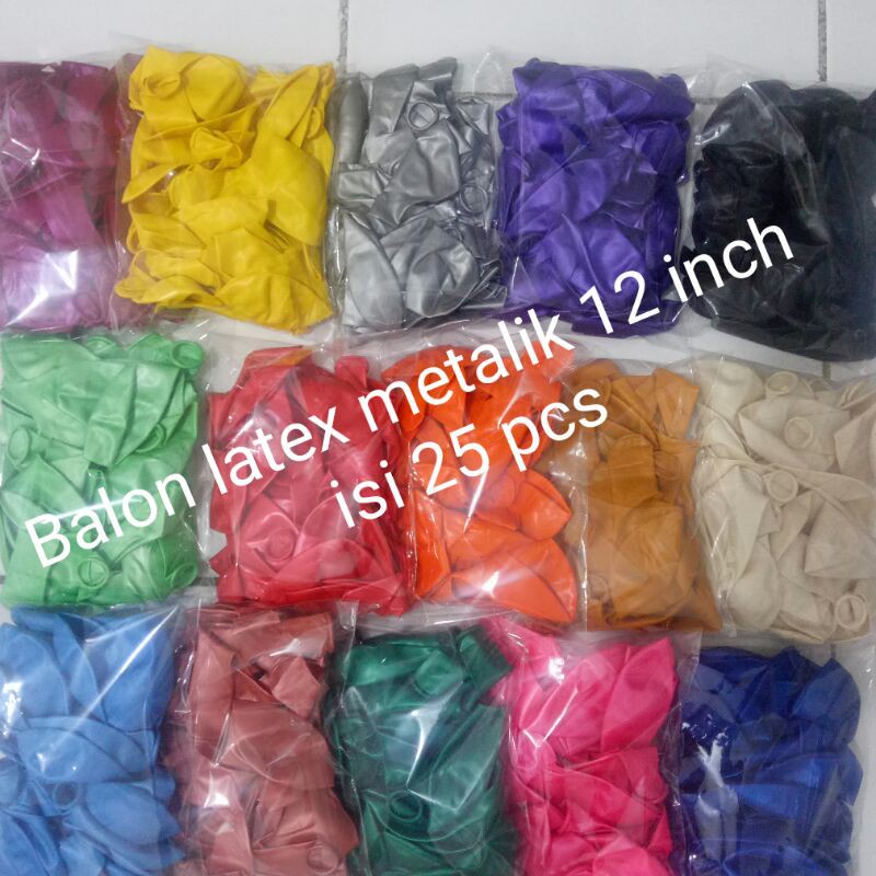 12 inch Metallic Balloons (25 pcs/pack) / Thick Shiny Metallic Latex ...