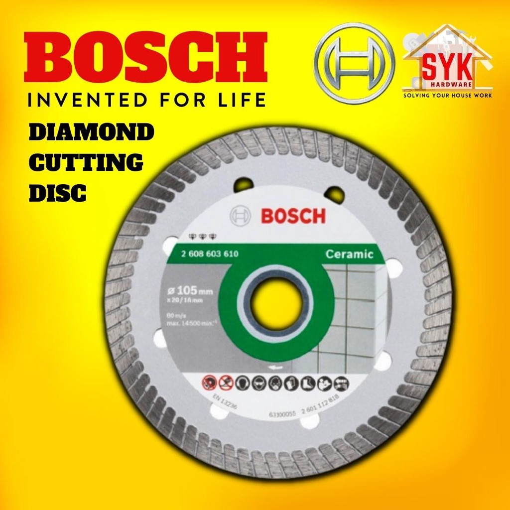 SYK Bosch Diamond 4" Cutting Disc For Angle Grinder Ceramic Tiles ...