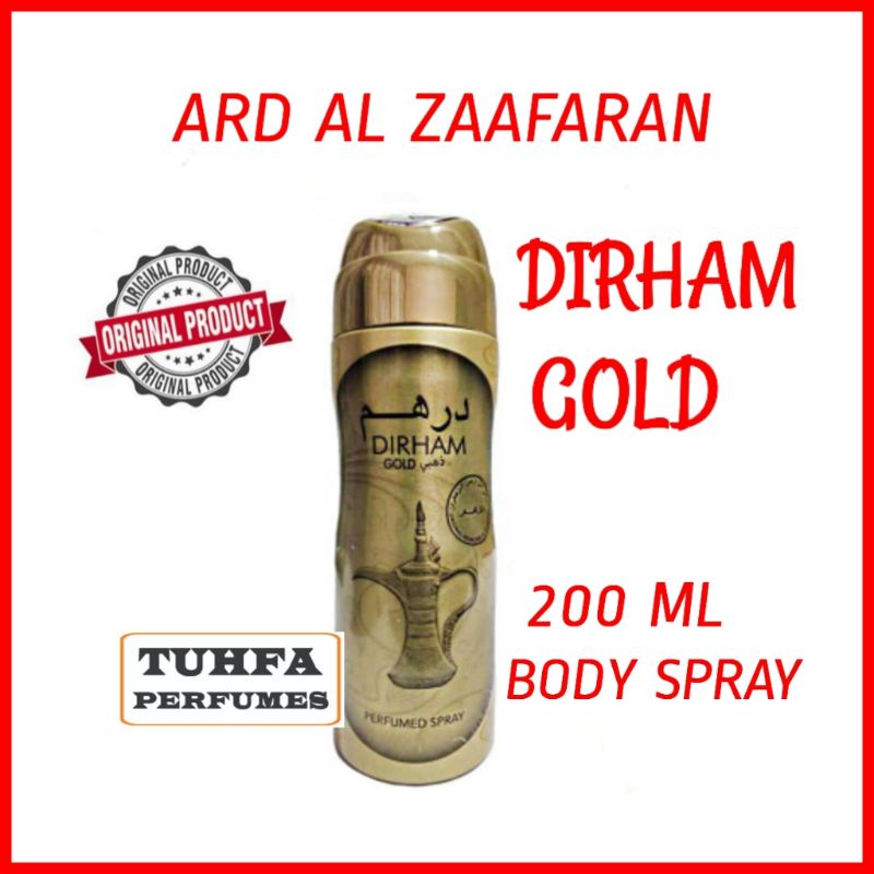 (Dirham gold) Original Ard al zafran deodorant body spray 200ml ...