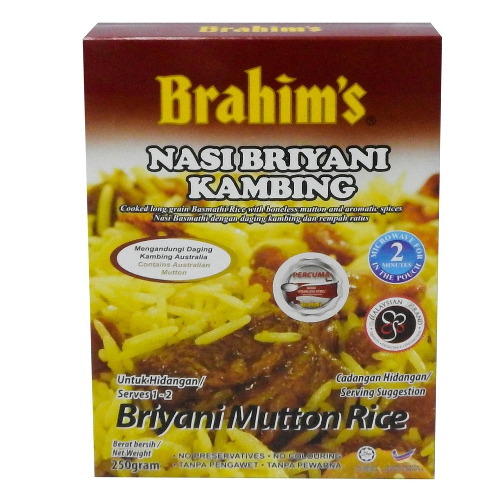 Brahim's Briyani Mutton Rice 250g | Shopee Malaysia