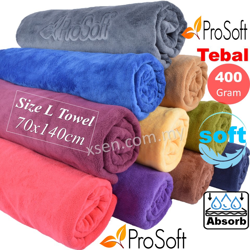 XSEN Prosoft Thick Large Bath Towel 70*140cm Tuala Mandi Besar Tebal ...