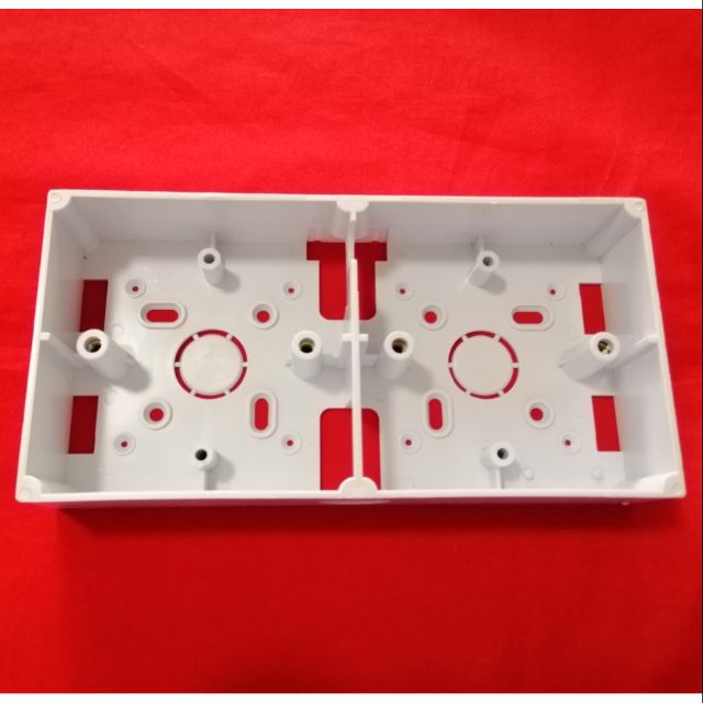 3X7 PVC DOUBLE BASE CASING NUT BOX COVER PLUG TAPAK SWITCH SOCKET SUIS ...