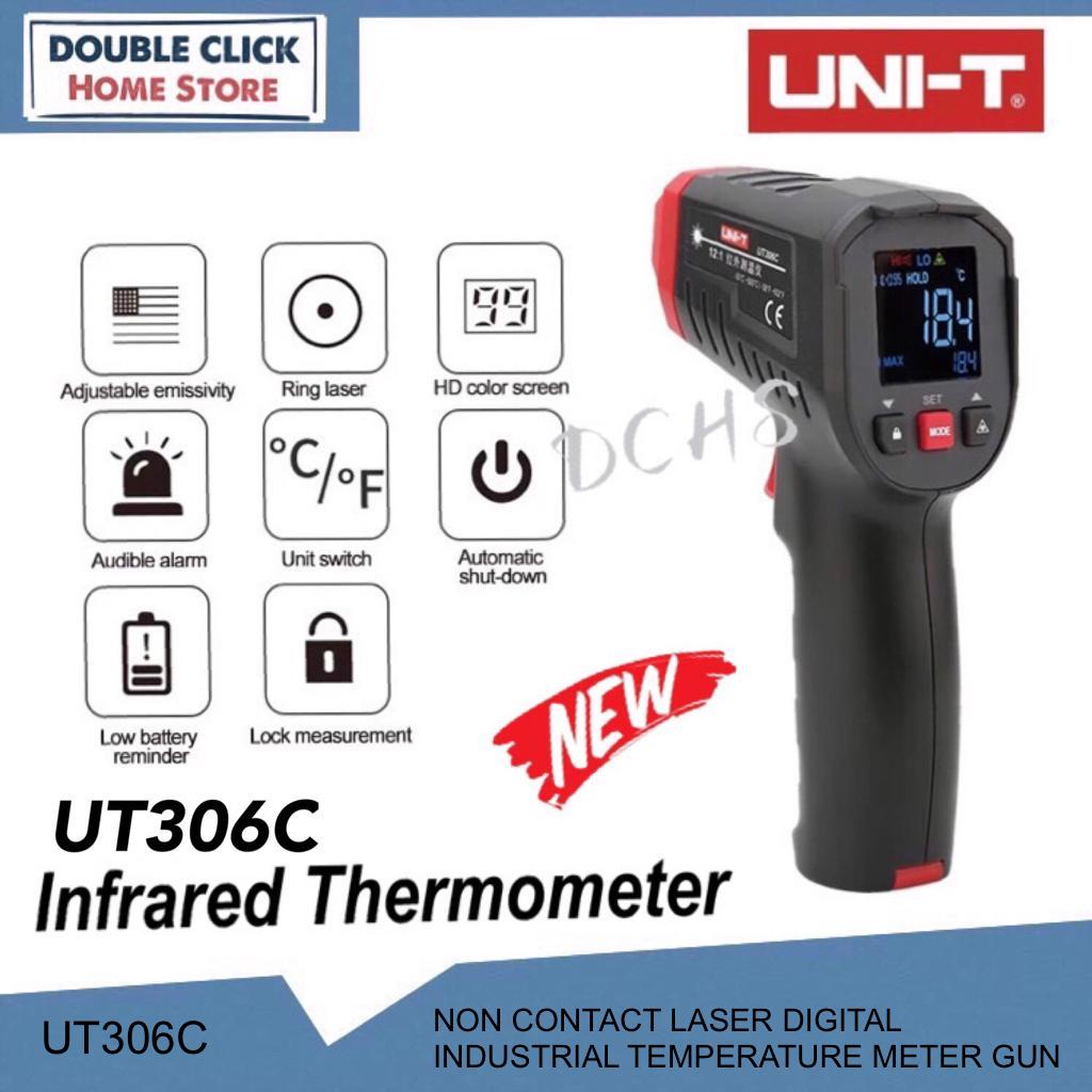 UNI-T UT306C Laser Infrared Thermometer Digital Industrial Non Contact Laser Temperature Meter ...