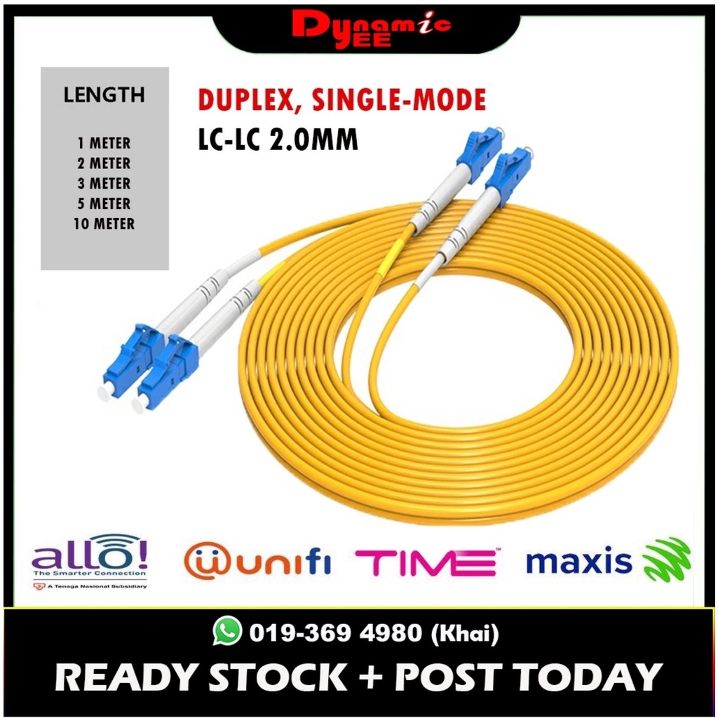 LC-LC Duplex Single Mode Optical Fiber Patch Cord Cable 2.0 - 1m 2m 3m 5m 10m FTTH PC701 ...