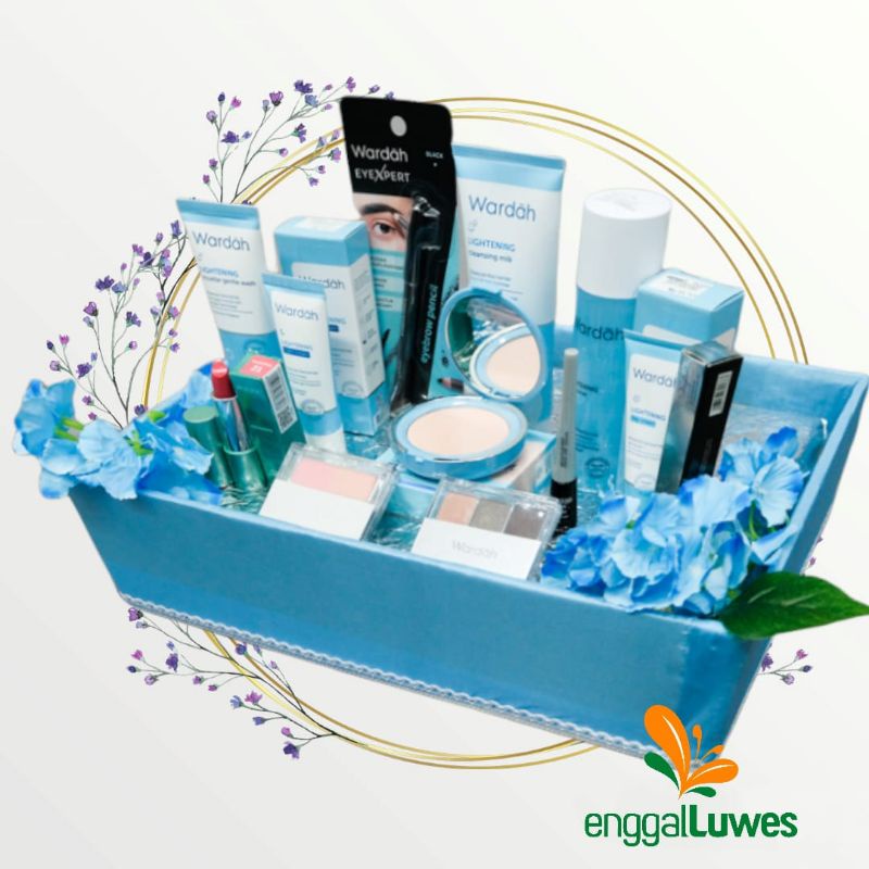Original wardah MAK UP SERVING PACKAGE (FREE BOX) / wedding gift wardah ...