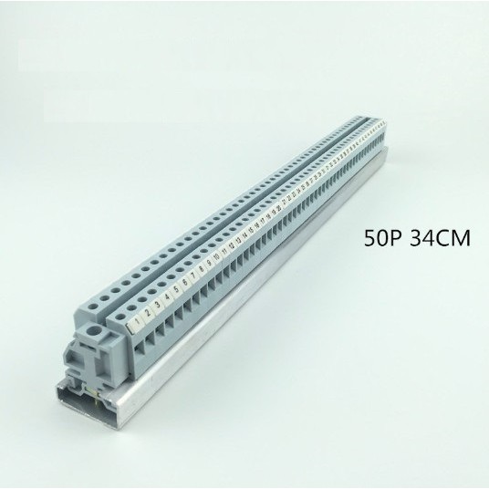 Power Distribution DIN Rail Terminal Block 10P 20P 30P 40P 50P Connector 17.5A 660V JH6-1.5 ...