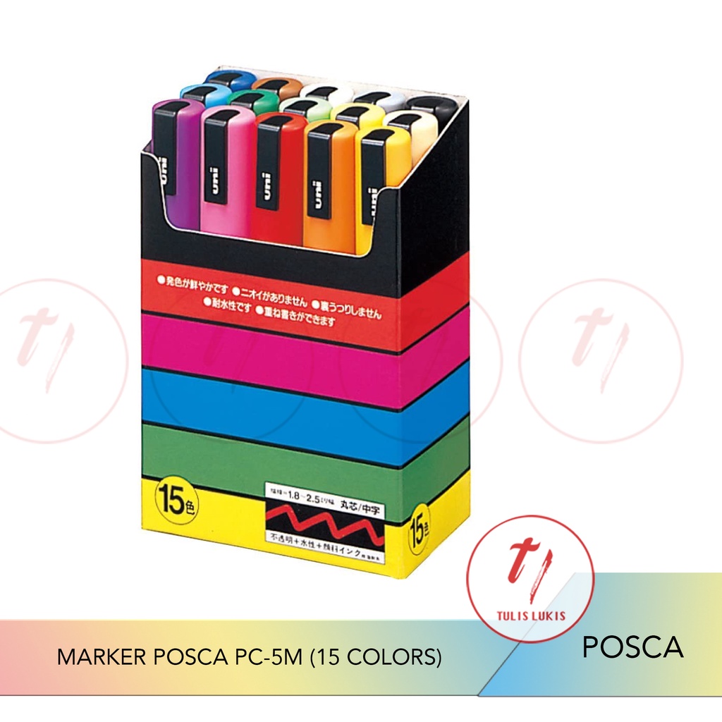 Uni POSCA MARKER PC-5M SET 15 COLORS | Shopee Malaysia