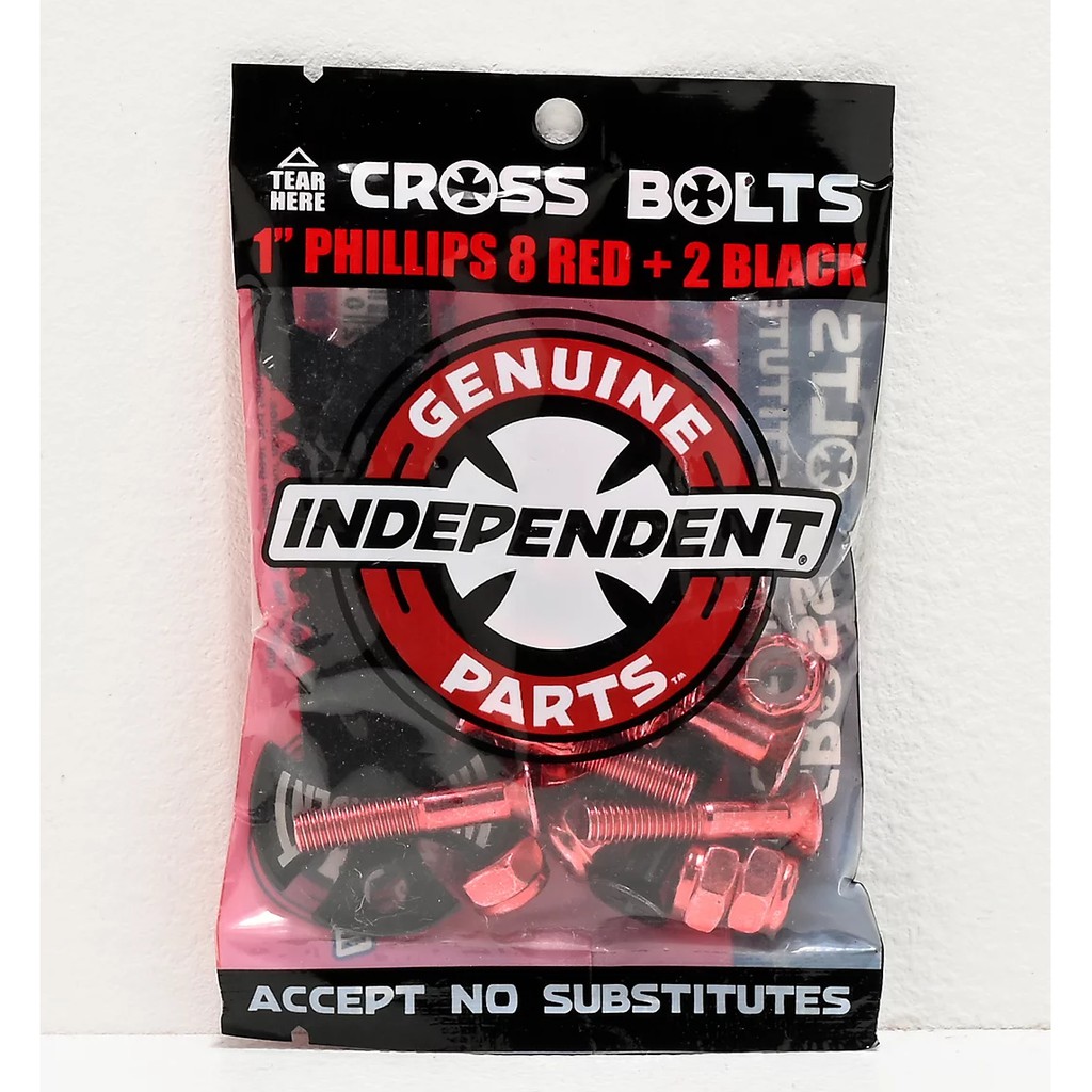 Independent Cross Bolts Red 1" Phillips Skateboard Hardware (7200421 ...
