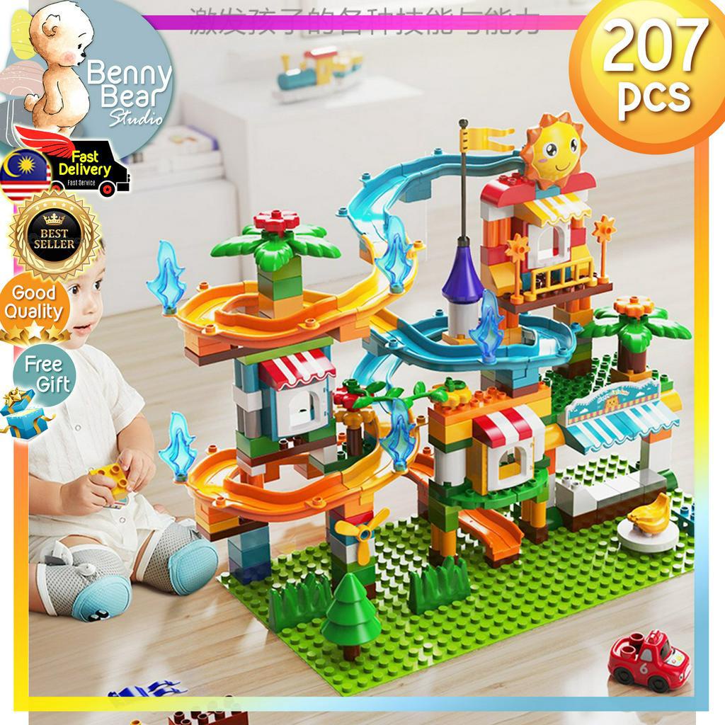 207pcs Sun Castle Race Car Slide Spin Way Lego Blocks Set Educational ...