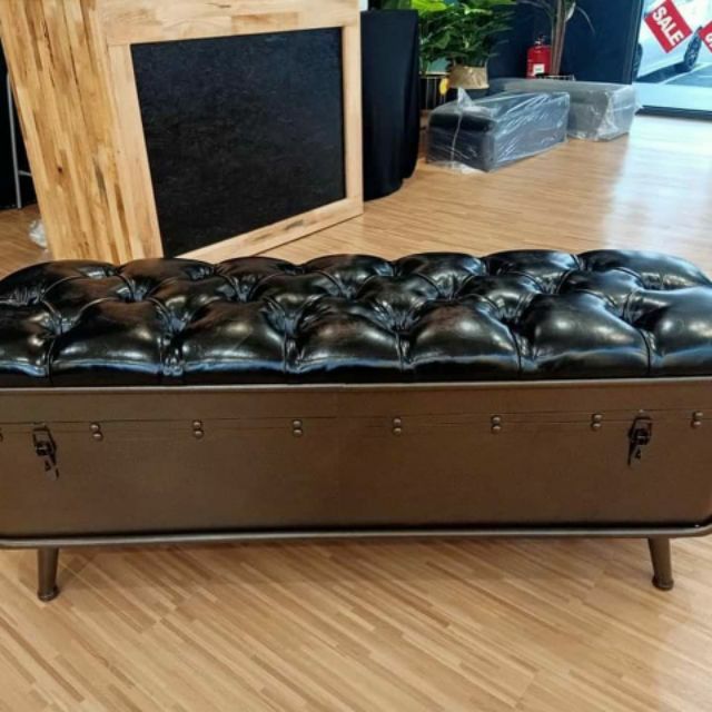 Black Storage Bench (Metal) / Bangku Penyimpan (Besi) | Shopee Malaysia