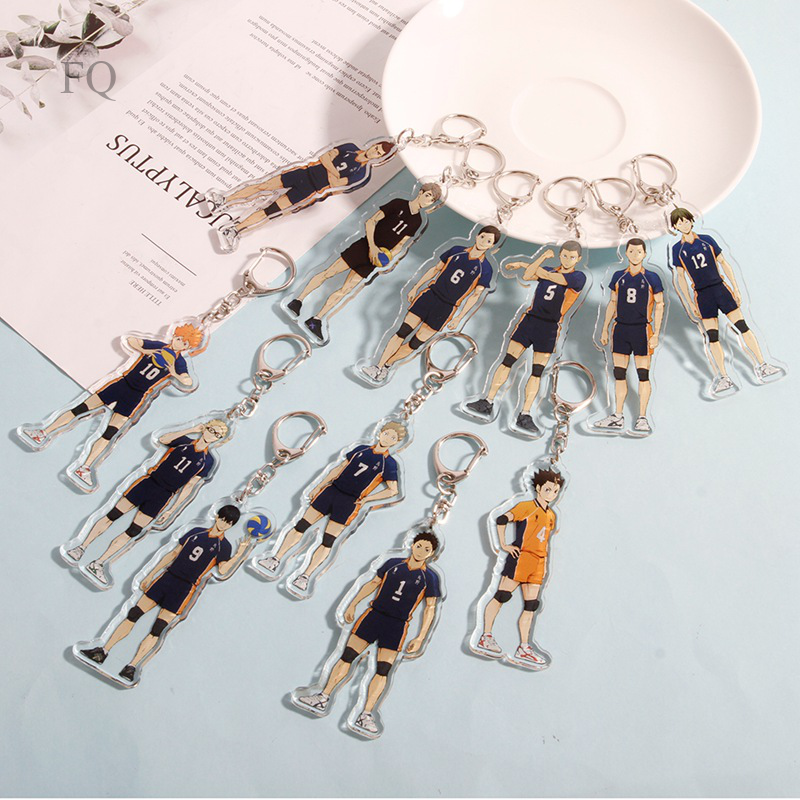 New Styles Anime Haikyuu Keychain Single Character Stand Key Ring ...