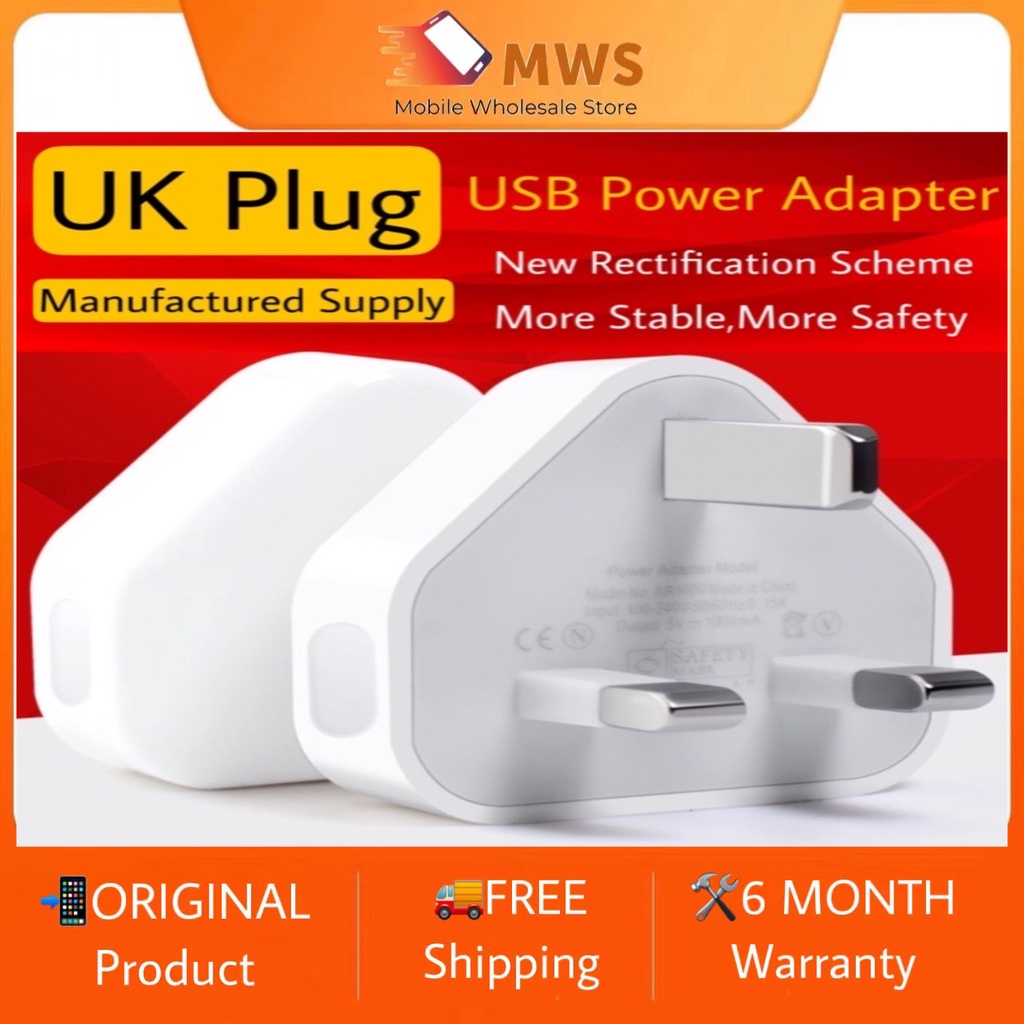🚚🇲🇾【BUY 10 FREE 1】UK 3 Pin USB Power Adapter Charging Plug Android ...