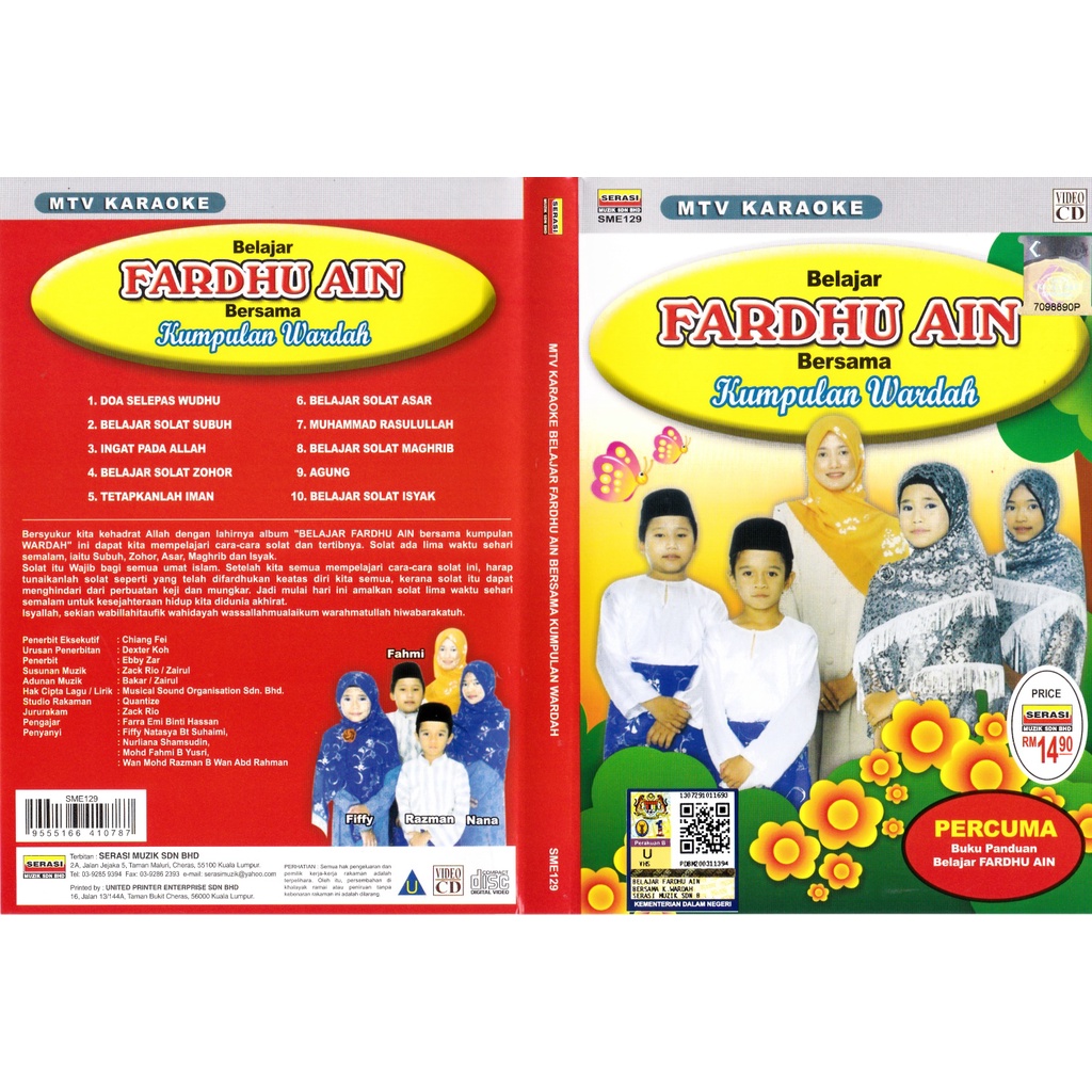 BELAJAR FARDHU AIN BERSAMA KUMPULAN WARDAH VCD+BOOK ( ISLAM ) | Shopee ...