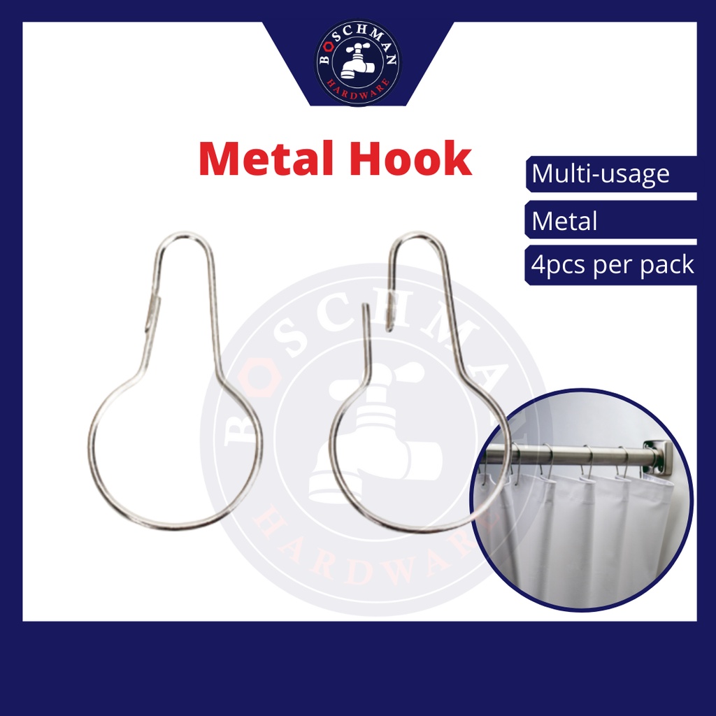 4pcs 1pc Gourd Type Metal Hook Rings Metal Curtain Hook Hanging Clips ...