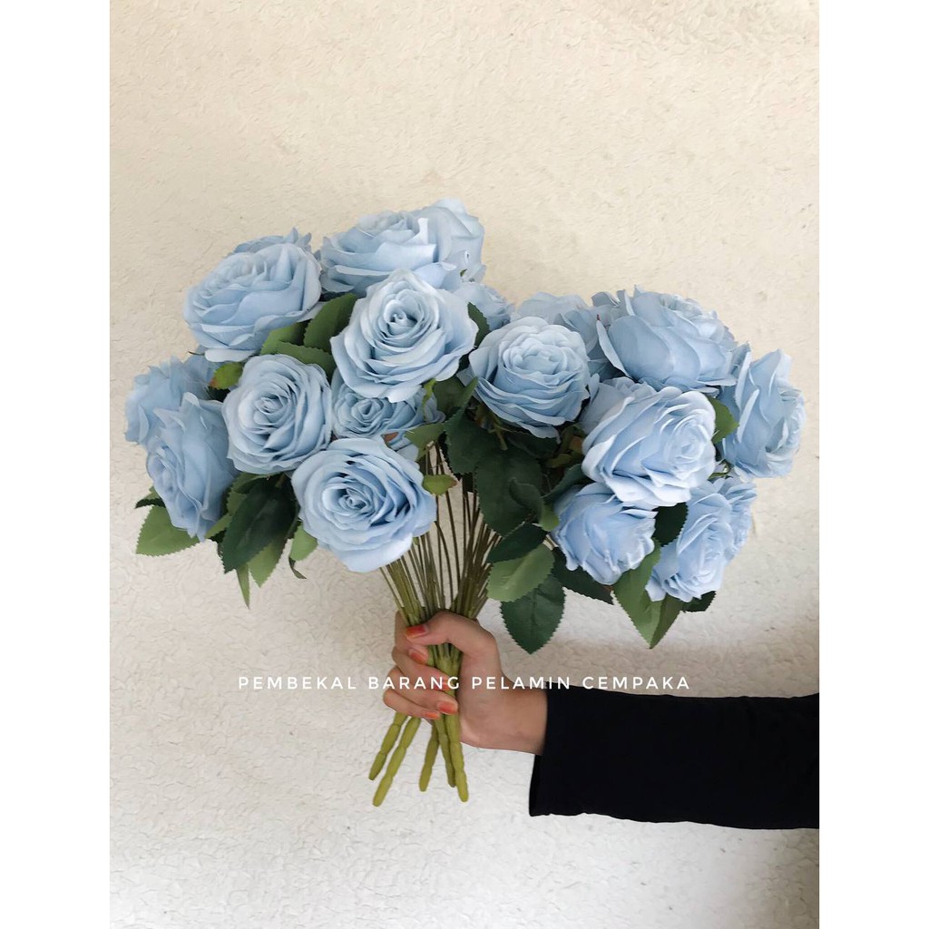 9 Big Head Rose Artificial Hand Bouquet Flower for Wedding Engagement ...