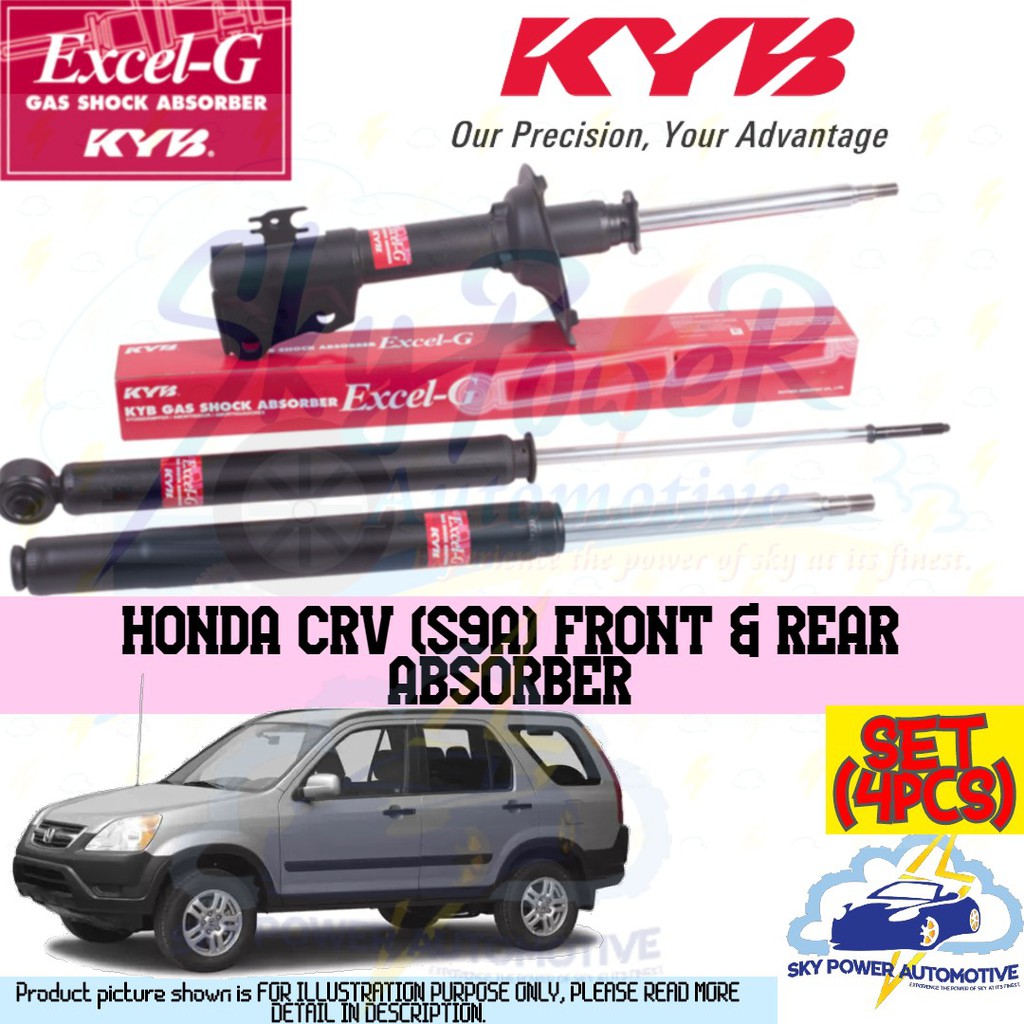 HONDA CRV (S9A) KAYABA (KYB) EXCEL-G GAS SHOCK ABSORBER (FRONT 2PCS + REAR 2PCS = SET 4PCS ...
