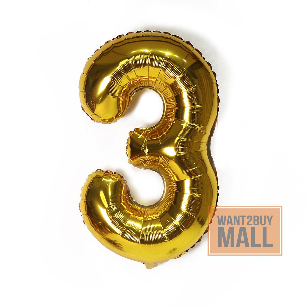 🇲🇾 🏆 16 Inch A-Z 0-9 Alphabet Letters Number Foil Gold Color Party ...