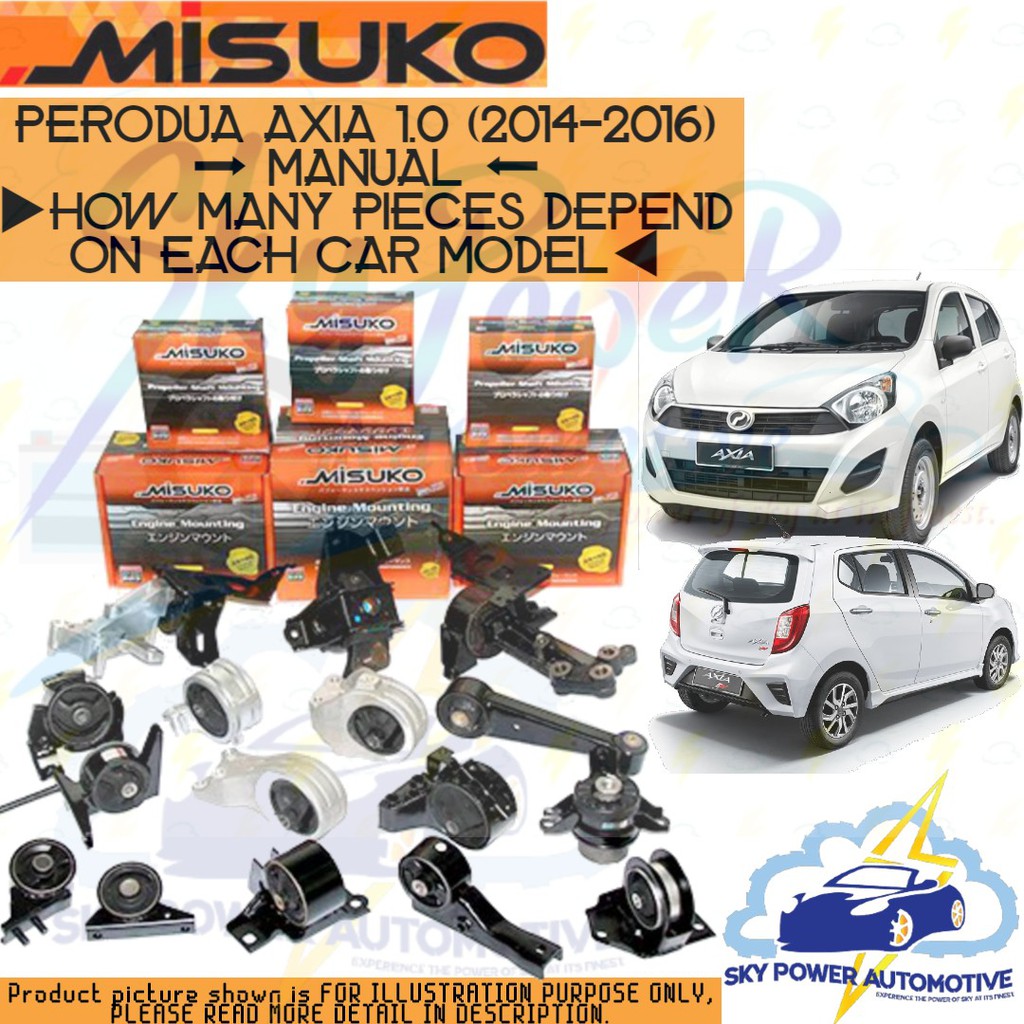 PERODUA AXIA 1.0 (2014-2016) (MANUAL) MISUKO ENGINE MOUNTING (SET ...