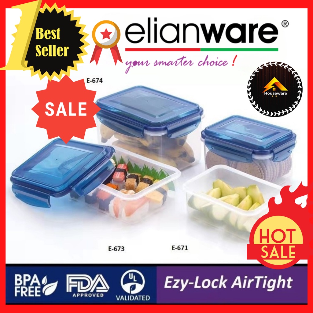 Elianware Ezy-Lock Compartments Food Containers Storage 🔥Ready Stock🔥 (Microwavable 100% ...