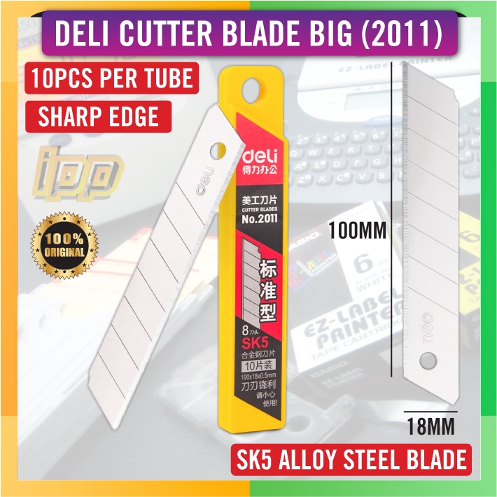 Deli Big Cutter Blade 100mm SK5 Steel Blade / Sharp Blade (10pcs/Tube ...