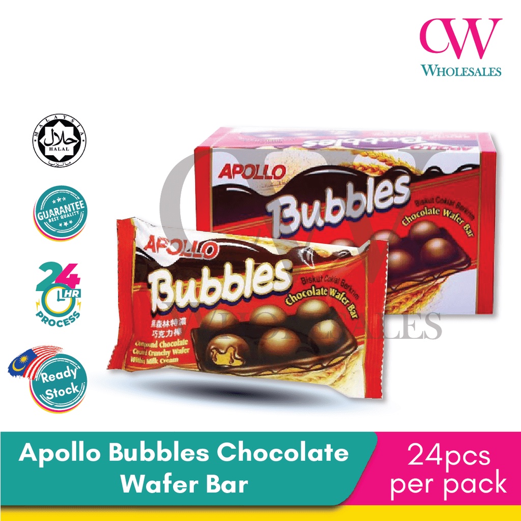 APOLLO Bubbles Chocolate Wafer Bar (A1088) 24pcsx32g | Shopee Malaysia