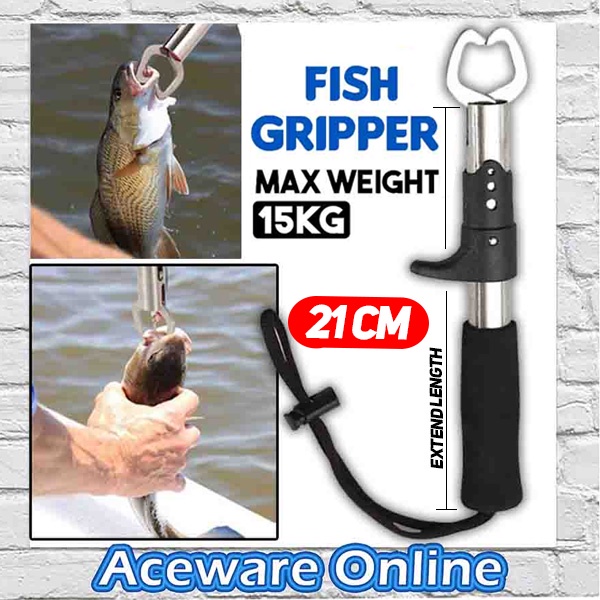 BL-039 Fish Gripper Extend Rod 21cm Weighing Scale 15KG Fishing Tool ...