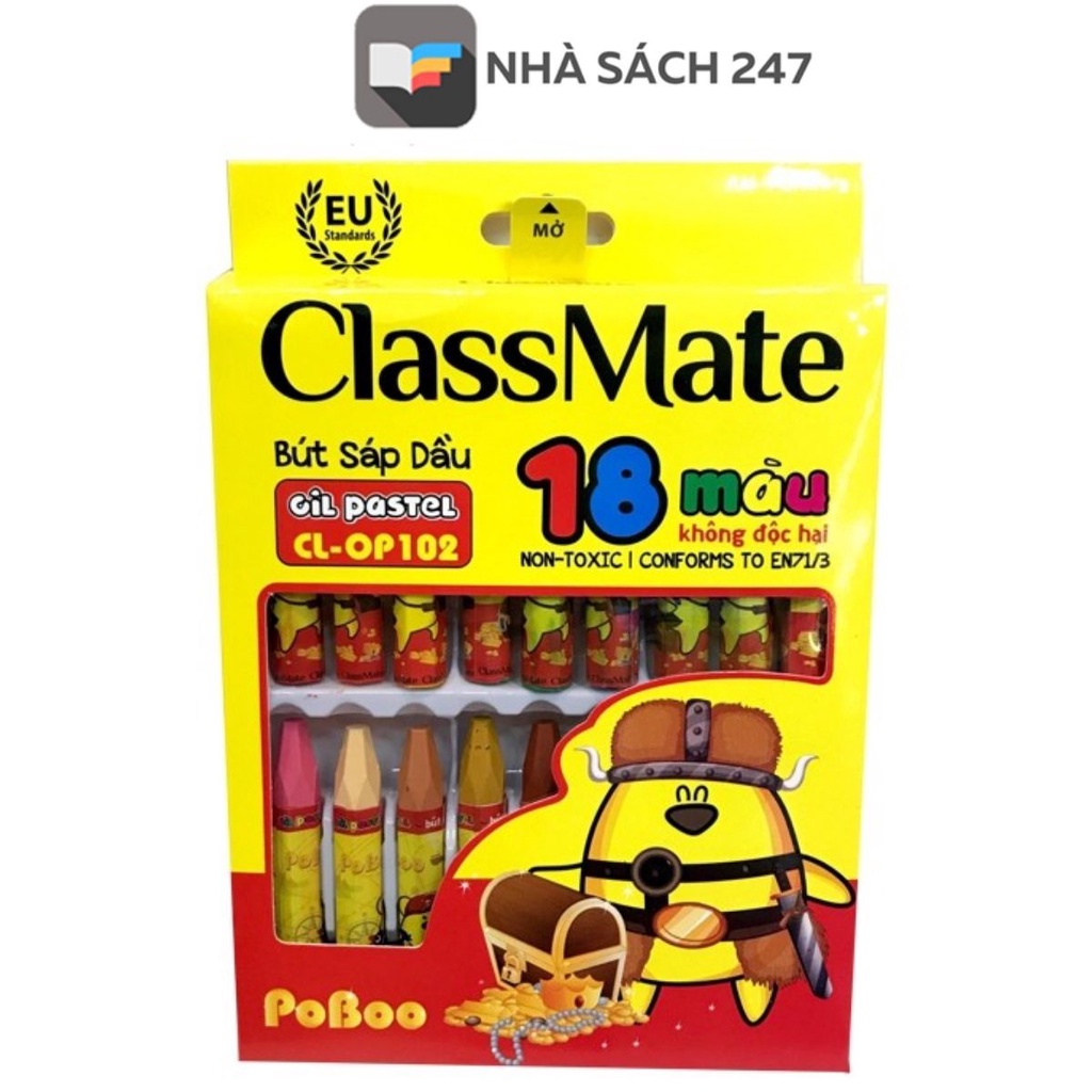 Classmate CL-OP102 Oil Crayons (18 Colors) with bright colors that are ...