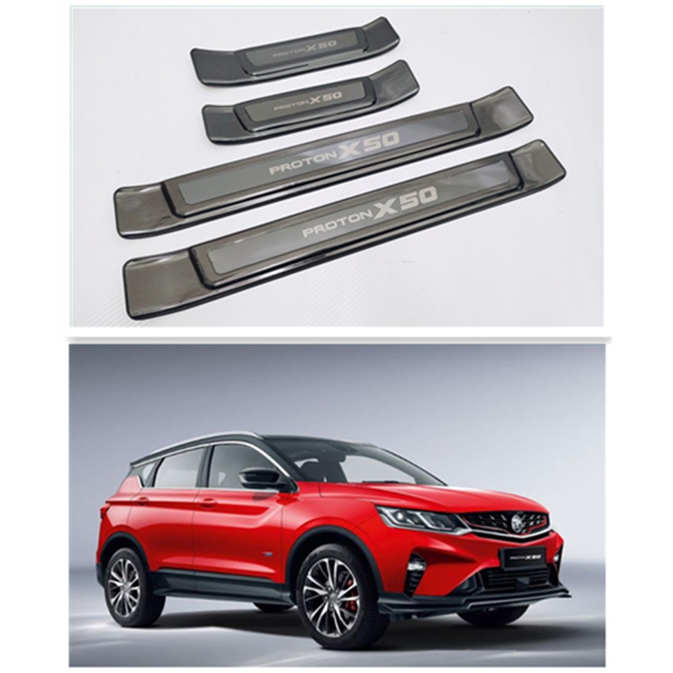 PROTON X50 SIDE SILL PLATE STAINLESS STEEL TRIM WITH OUT LED(BLACK ...