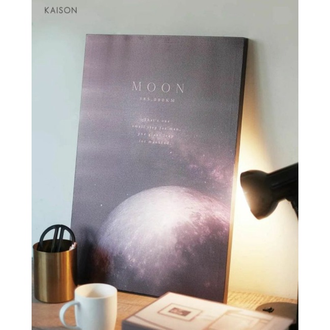 Frame Canvas Bulan Dan Bumi( 40x60 CM) Frame Kata-Kata Motivasi Kaison ...