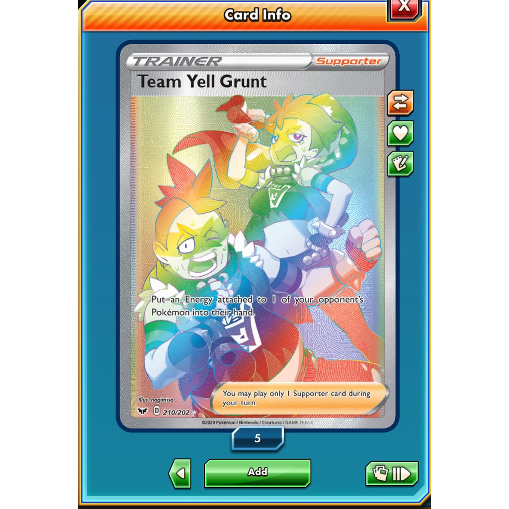 Team Yell Grunt FULL ART RAINBOW (PTCGO DIGITAL CARD) | Shopee Malaysia