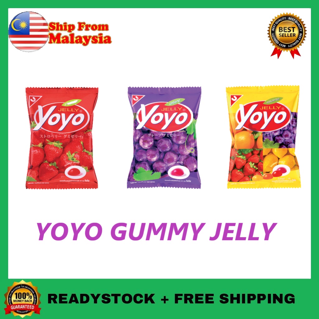 YOYO Gummy Jelly Grape/Assorted /Stawberry Flavour Thailand HALAL (20G ...