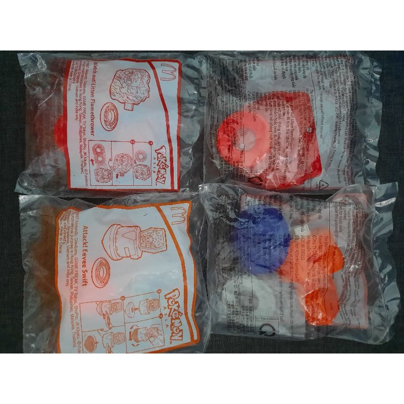 Mcdonald's Pokemon Asia 2019 Litten Flamethrower Attack Eevee Swift Toy ...