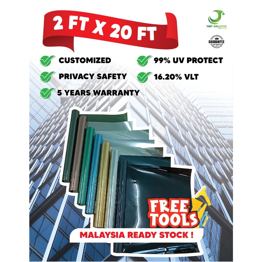 [100% TINTED ANTI CALAR ] TINTED SIZE TINGKAP 5 KEPING #2 KAKI x 20 ...