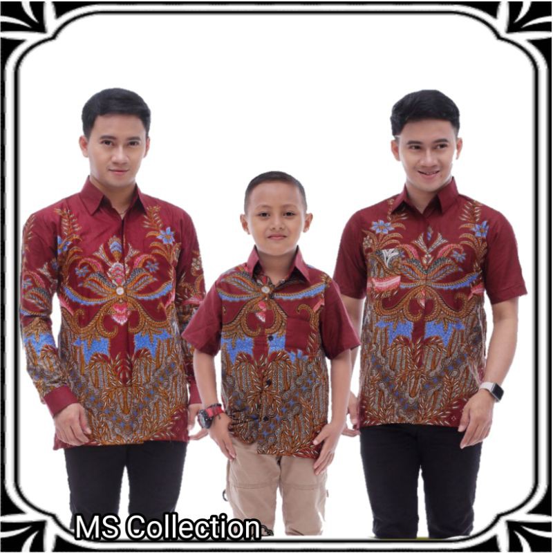 Couple Dad And Children BATIK Clothes Mother Crown MARUN | Shopee Malaysia