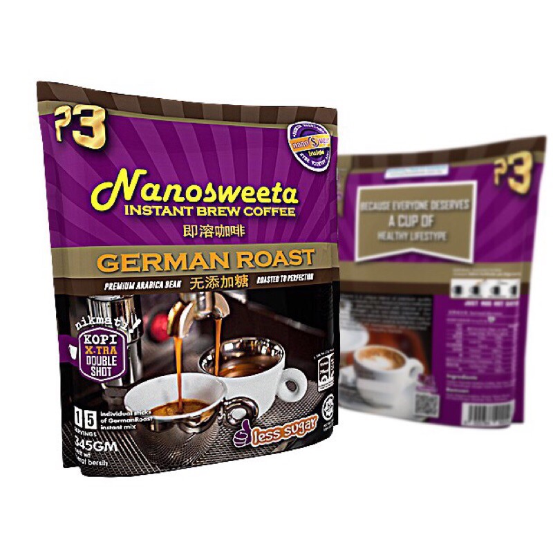 P3 GERMAN COFFE INSTANT GULA NANO SEDAP BERKHASIAT | Shopee Malaysia