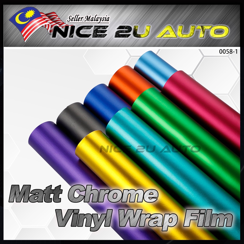 Car Vehicle 30x152cm Color Matte Chrome Vinyl Wrap Film Car Sticker ...