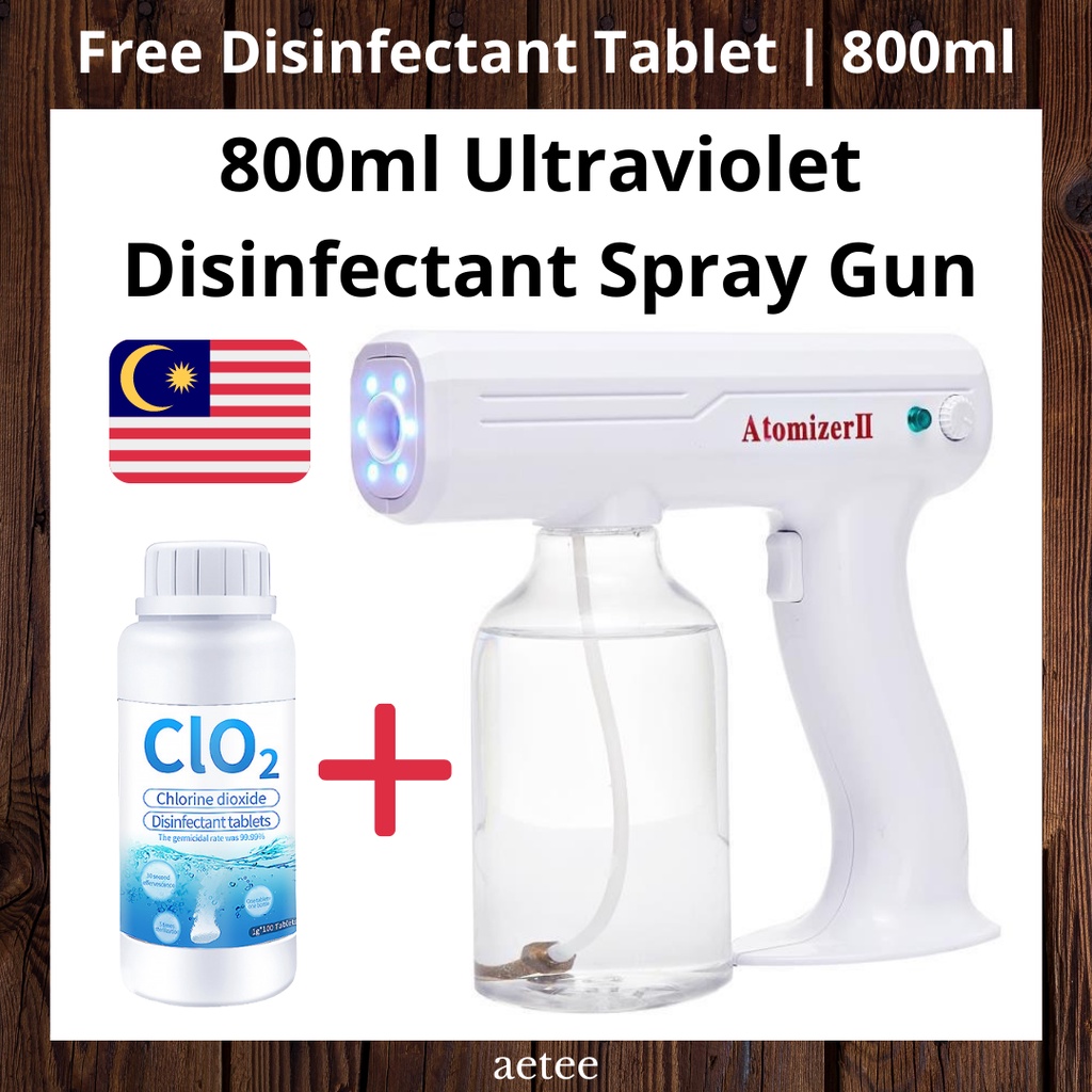 Cordless Disinfection Machine Gun | Blue Light Nanomist Sprayer Gun ...