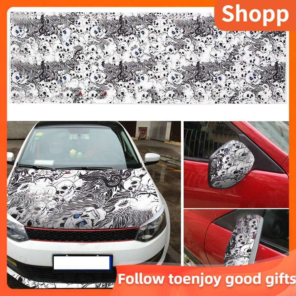 [READY STOCK] Auto Car Cartoon Skull Graffiti Bomb Sticker Wrap Sheet ...
