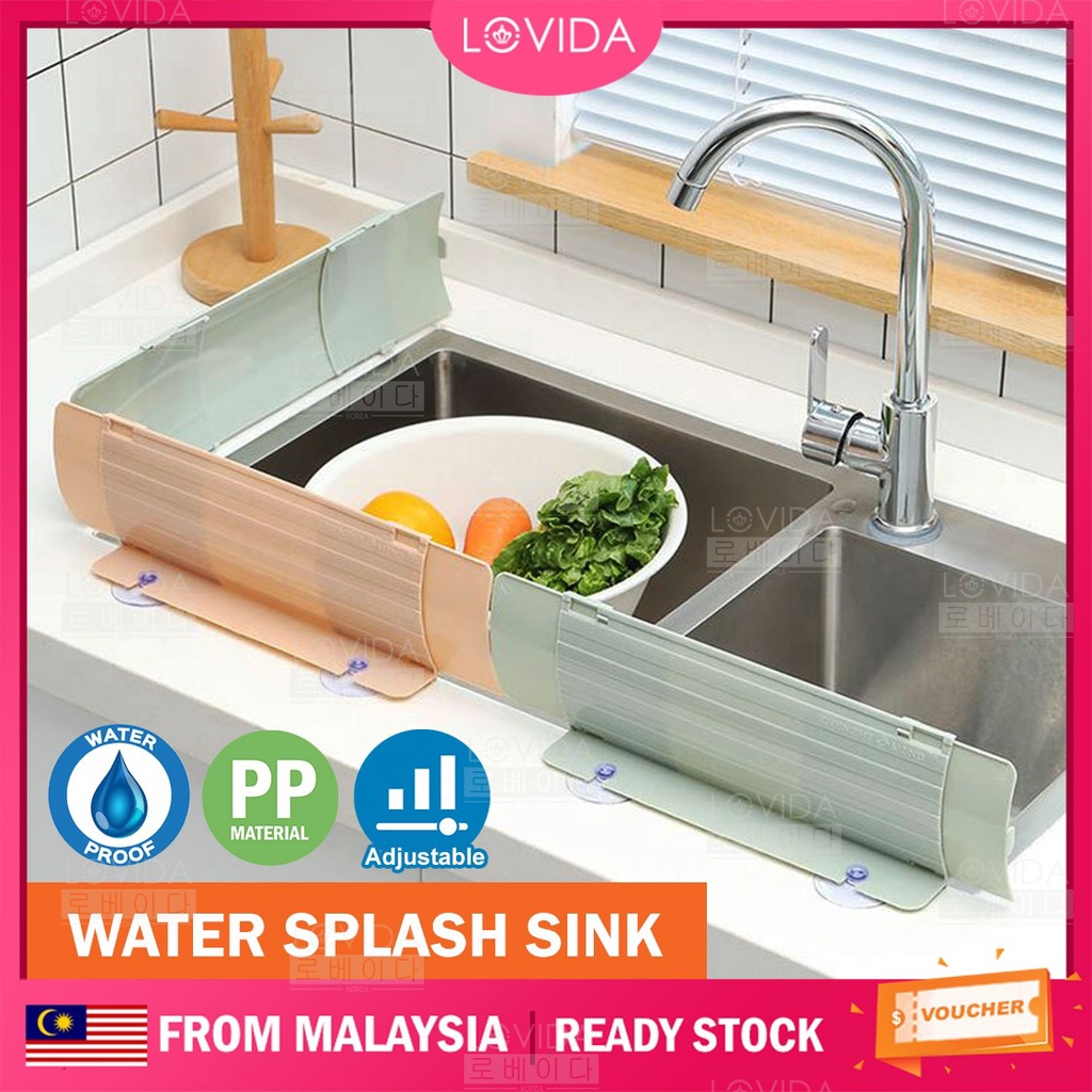 LOVIDA Splash Guard Water Sink Flap Block Kitchen Water Barrier ...